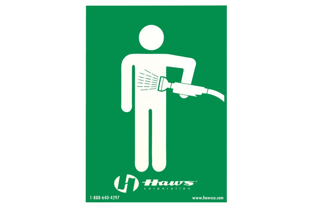 Hose Spray Sign - Safety Shower Stations - Haws Safety Products